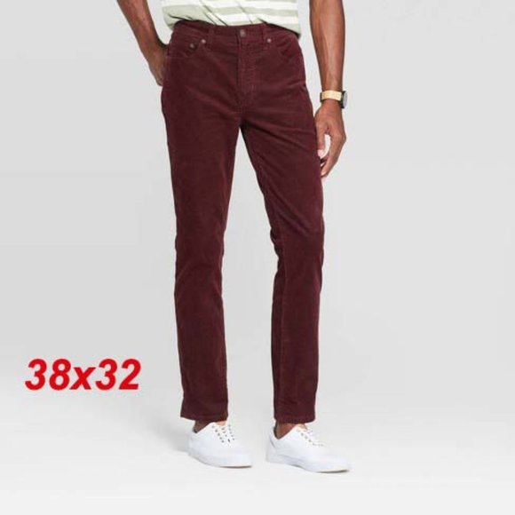 Goodfellow & Co | Jeans | Nwt Mens Maroon Corduroy Slim 5pocket Pants ...